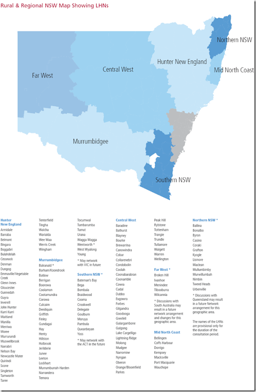 New England, Australia: Proposed boundaries for the NSW Local Health ...